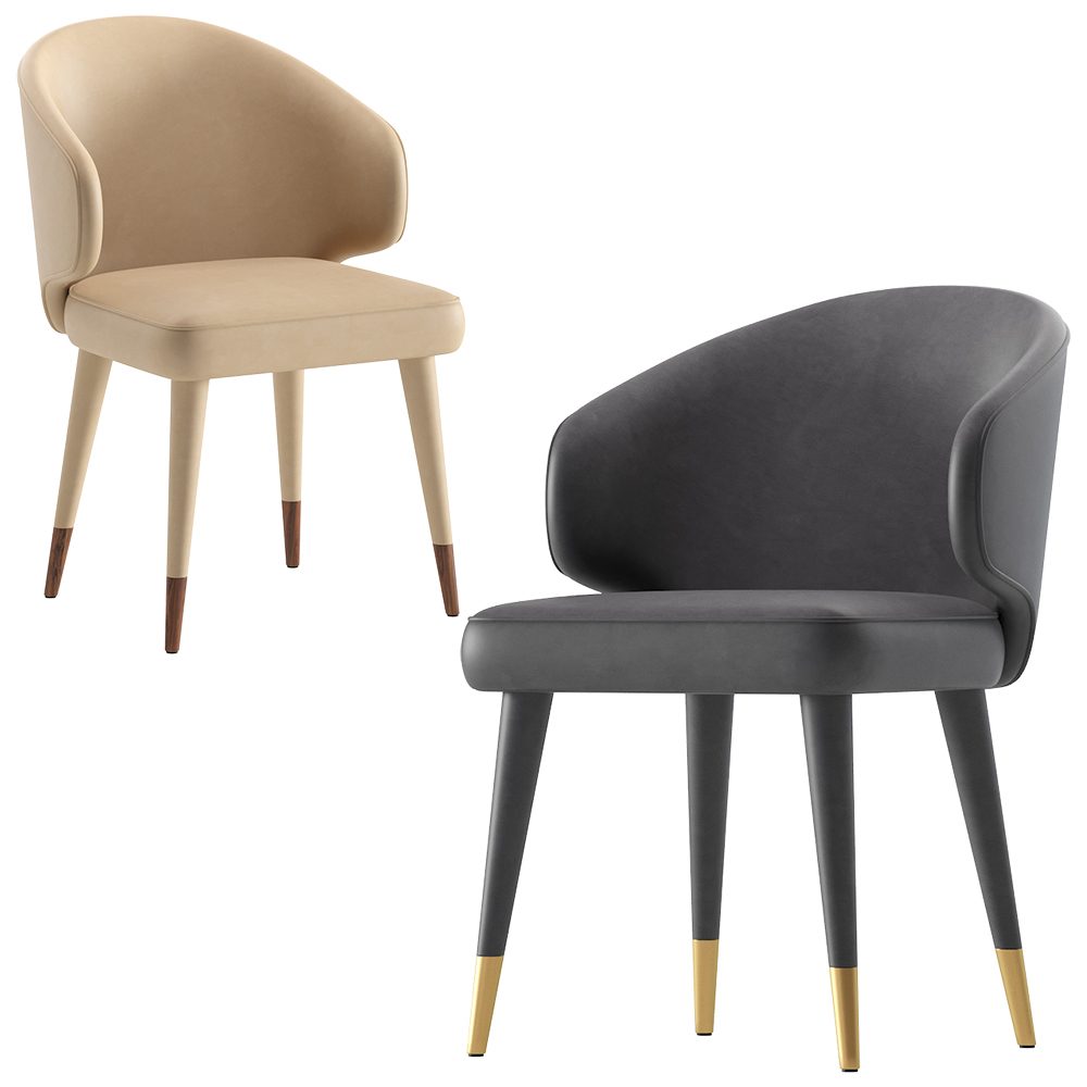 Chair Dutchbone Lunar Leather - 3D Model for Corona