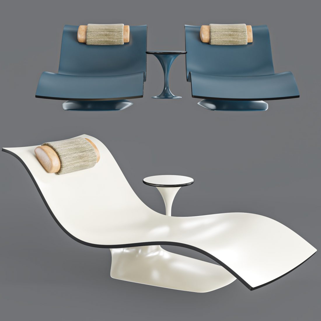 Water Pool Lounge Chair And Table 3D Model for VRay, Corona | CGMood