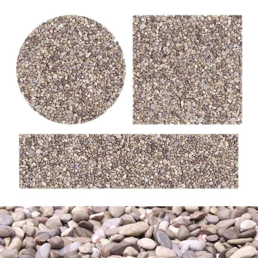 River Pebble Mix 01 - 3D Model for VRay, Corona