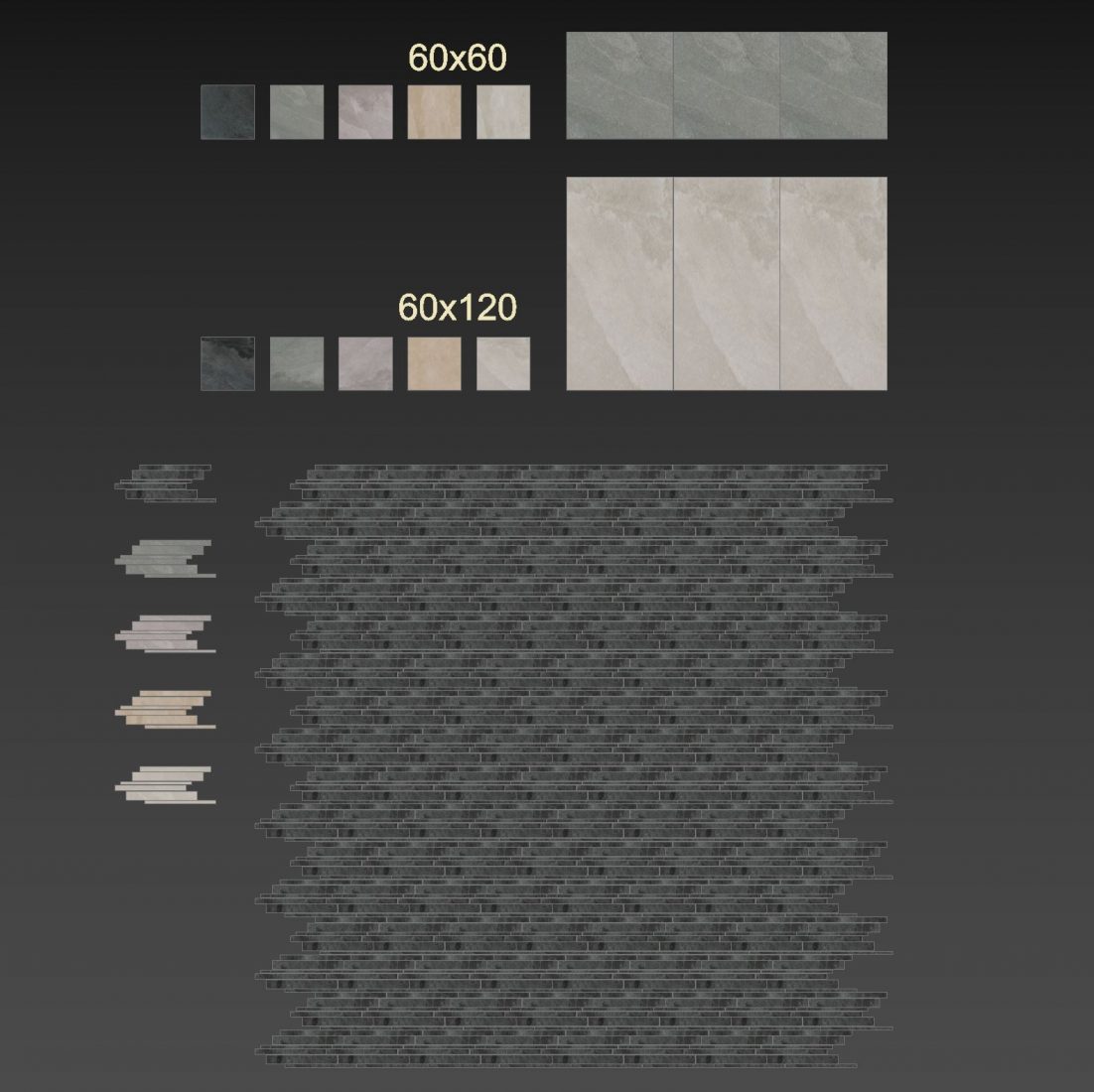 Contemporary Design Cerim Natural Stone Decor - 3D Model for VRay, Corona