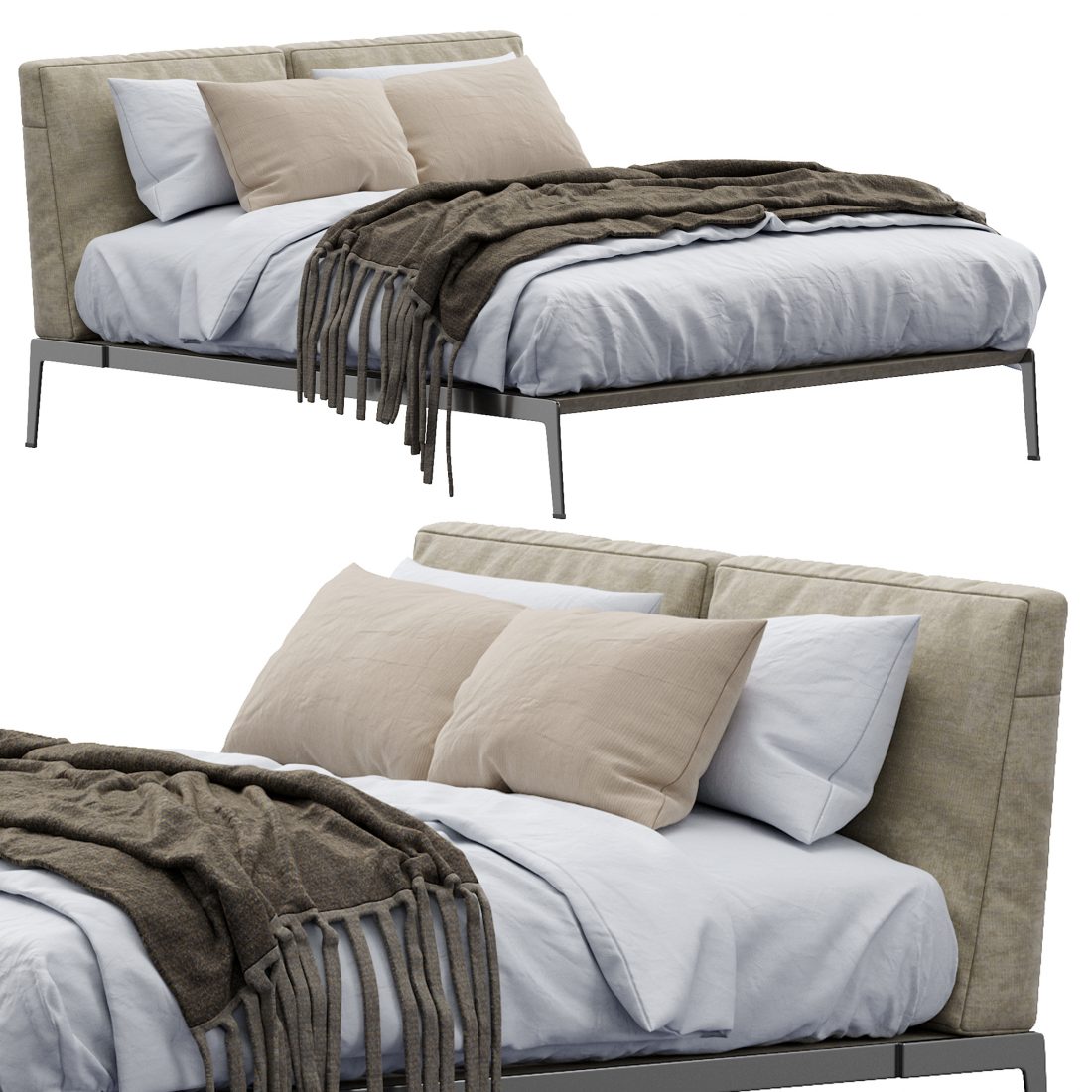 Lifesteel Bed By Flexform - 3D Model for Corona