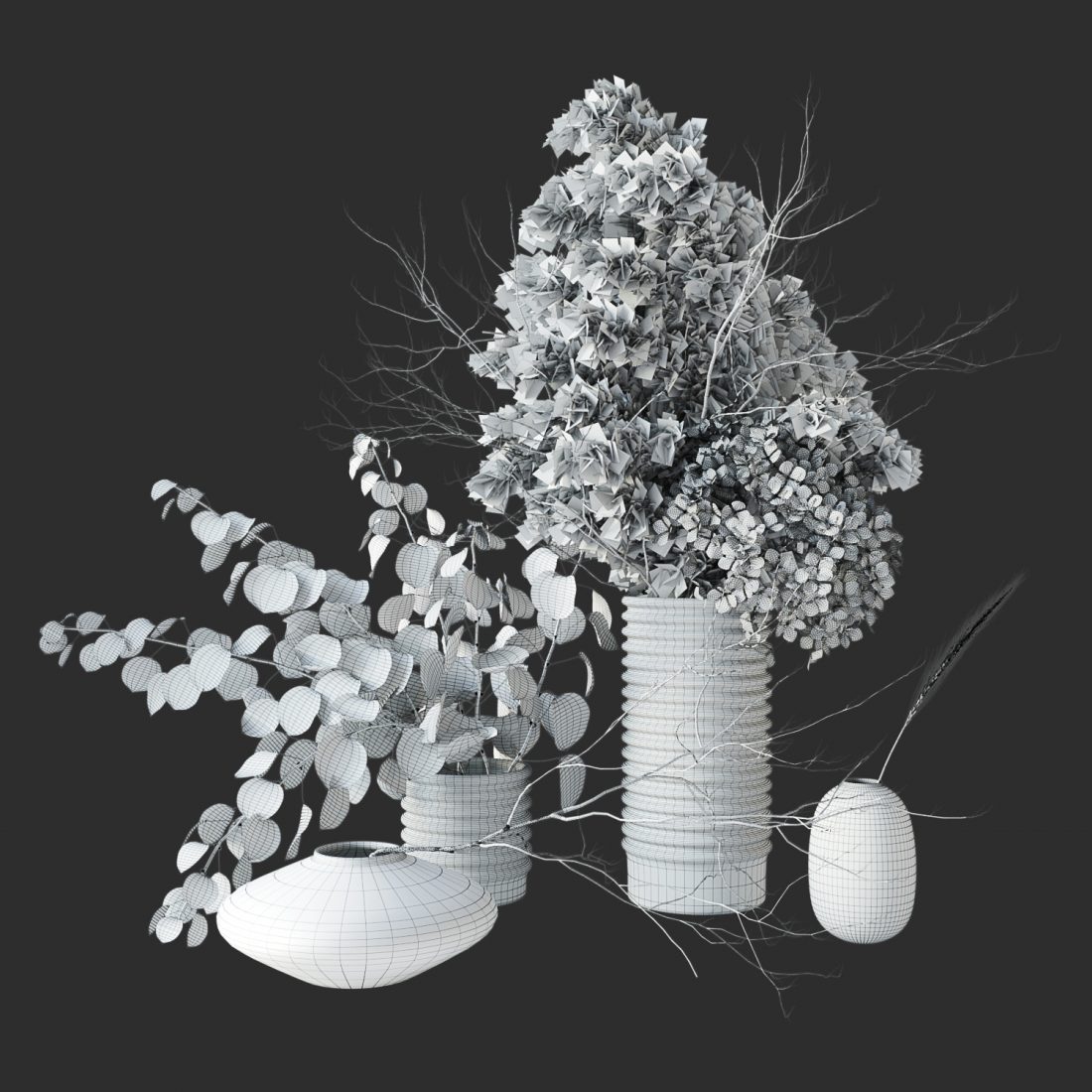 Dry Bouquet - 3D Model for VRay, Corona