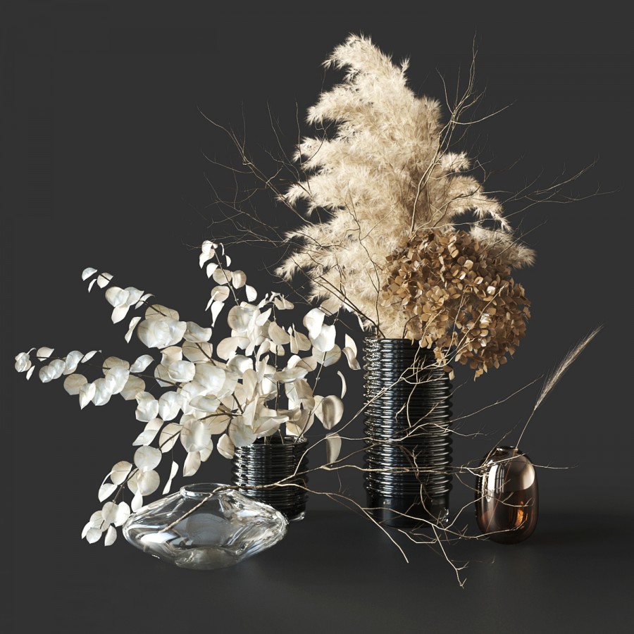 Dry Bouquet - 3D Model for VRay, Corona