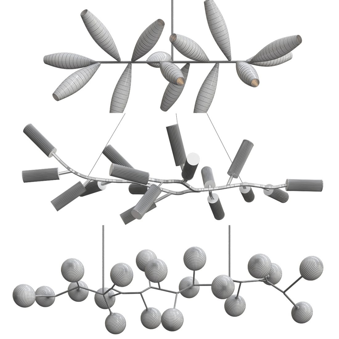 Collection Of Modern Branche Lighting 3D Model for VRay | CGMood