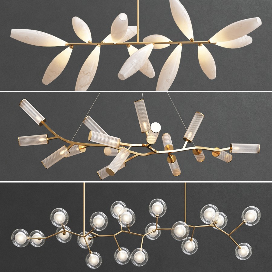 Collection Of Modern Branche Lighting 3D Model for VRay | CGMood