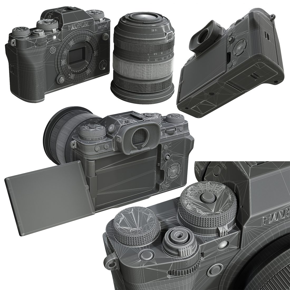 Fujifilm X_t4 Camera - 3D Model for VRay, Corona