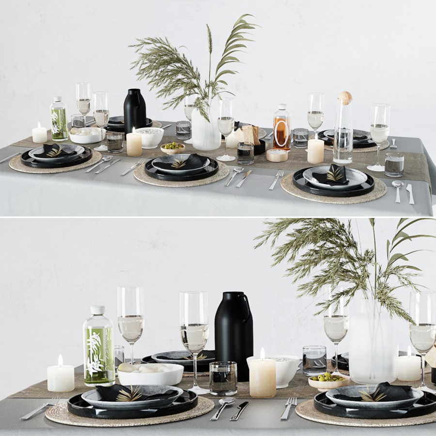 Breakfast Table Setting 3D Model for VRay, Corona | CGMood