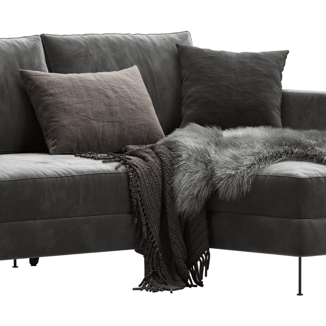 Meridiani Louis Up Sofa - 3D Model for VRay, Corona