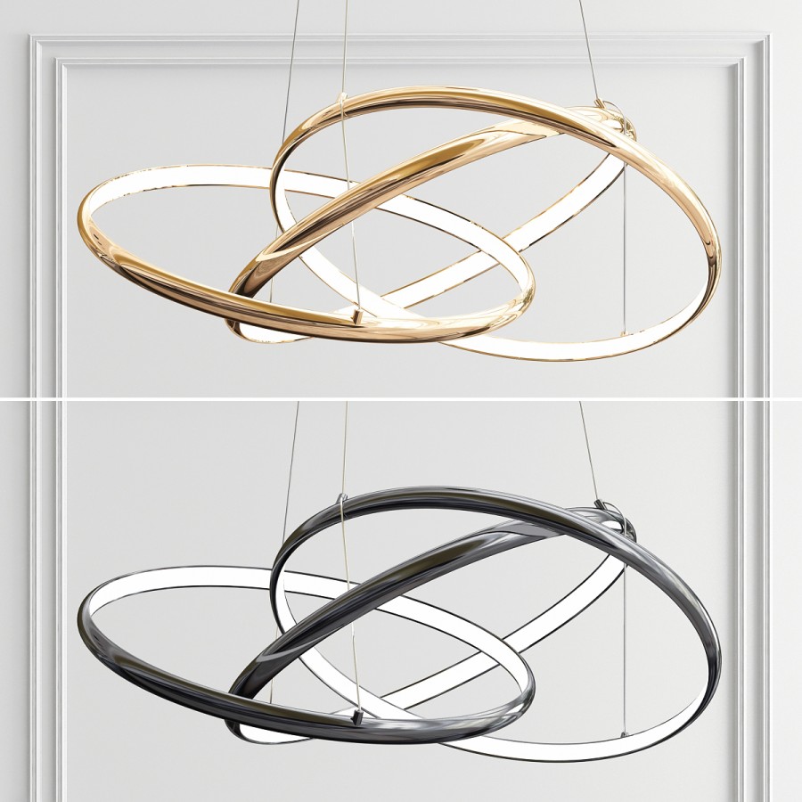 Sola Led Triple Ring Ceiling Pendant - 3D Model for VRay