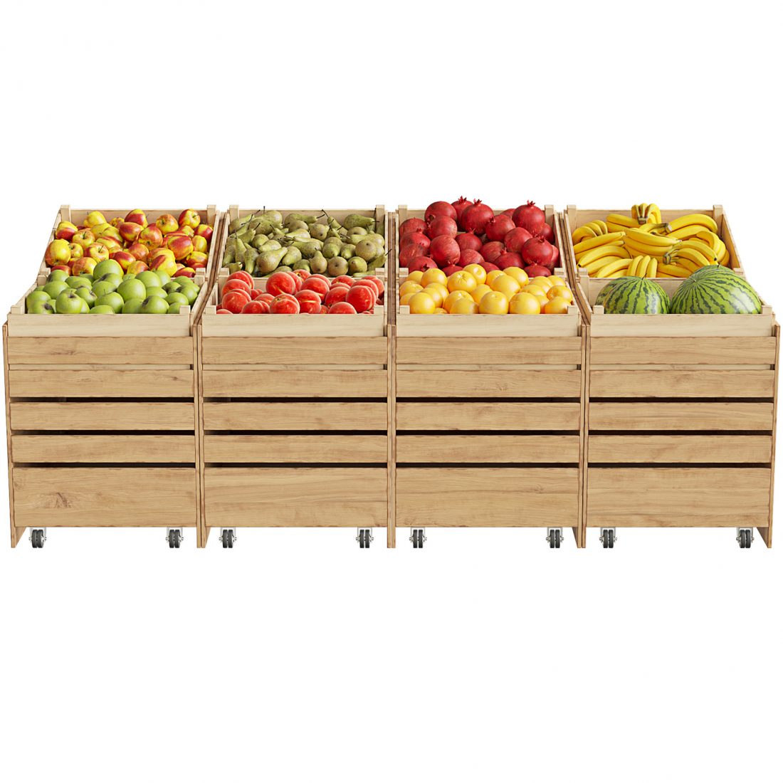 Store Fruits 3D Model for VRay, Corona | CGMood