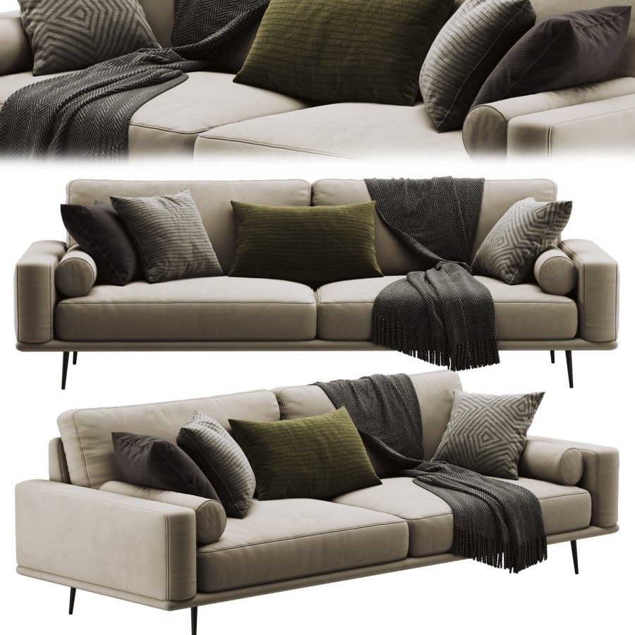 BoConcept Carlton Sofa 3D Model for VRay, Corona | CGMood