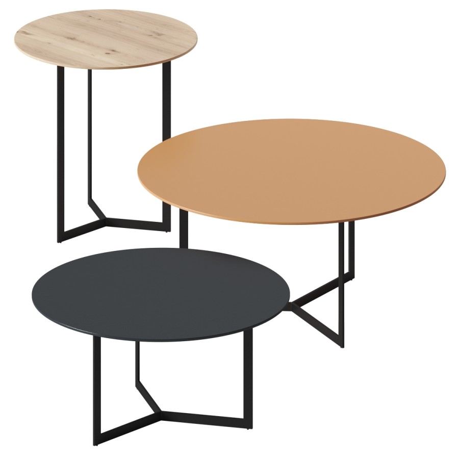 Treku Gau Coffee & Side Tables - 3D Model for VRay, Corona