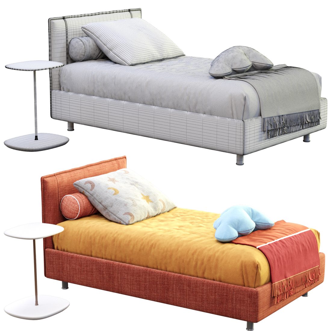 Paco Single Bed By Bonaldo - 3D Model for Corona