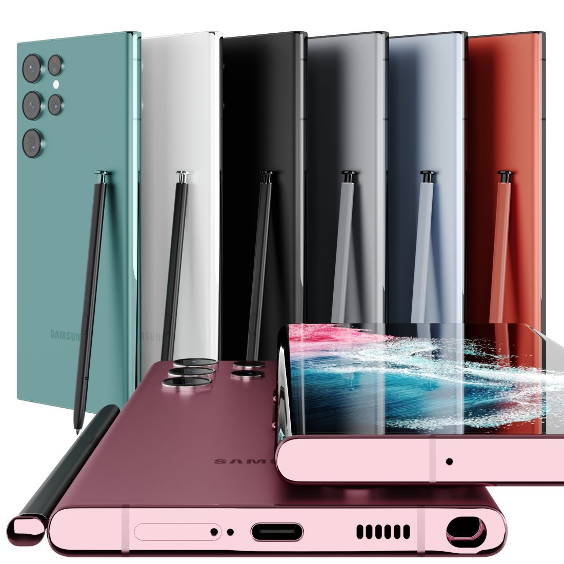 Samsung Galaxy S22 Ultra - 3D Model for VRay, Corona