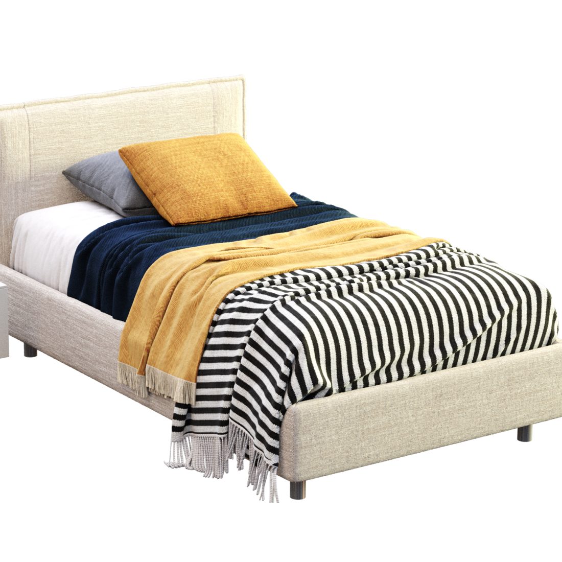 Paco Single Bed By Bonaldo - 3D Model for Corona