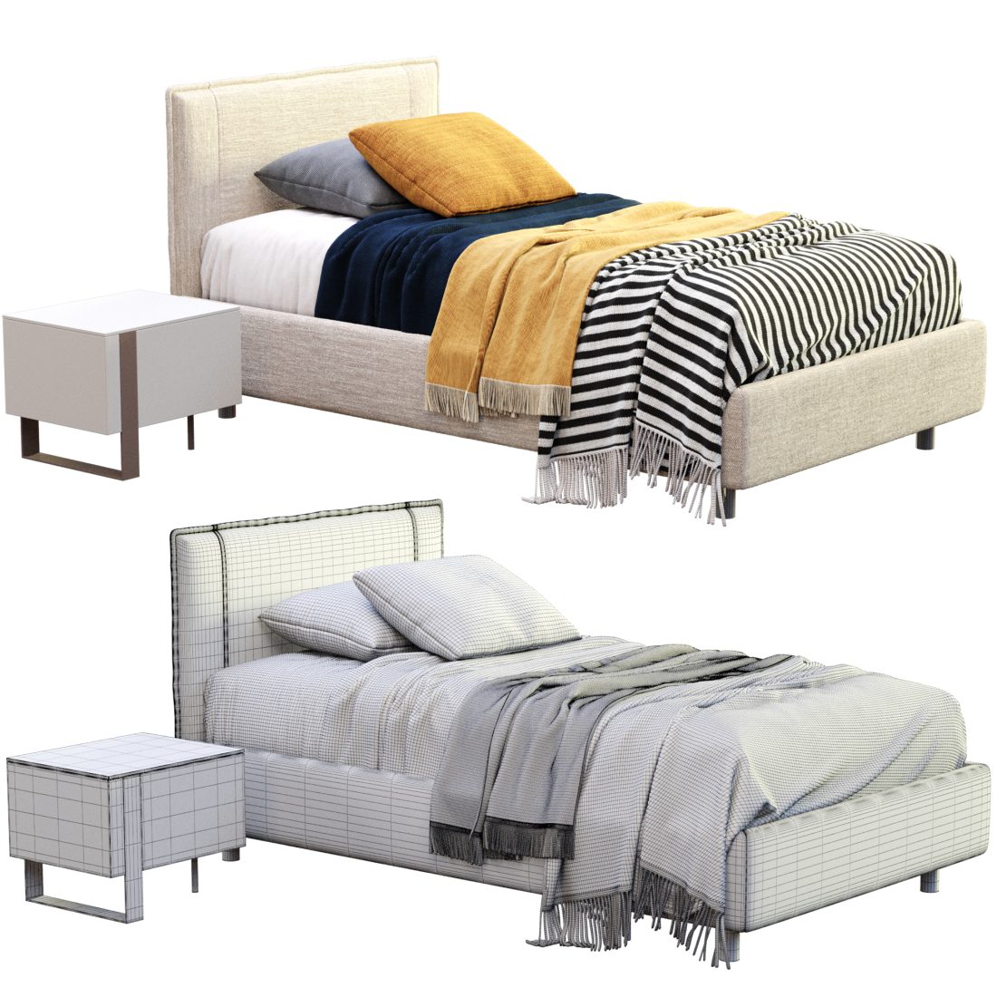 Paco Single Bed By Bonaldo - 3D Model for Corona