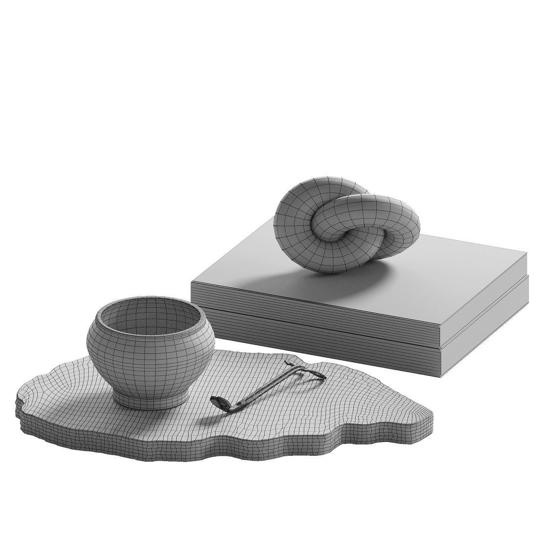 Decorative Coffee Table Set 16 - 3D Model for VRay, Corona