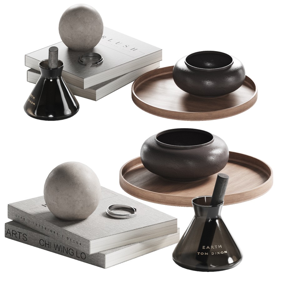 Decorative Coffee Table Set 12 - 3D Model for VRay, Corona
