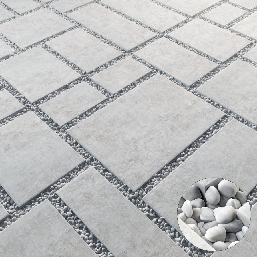 Paving Tile Pebble N9 - 3D Model for VRay, Corona