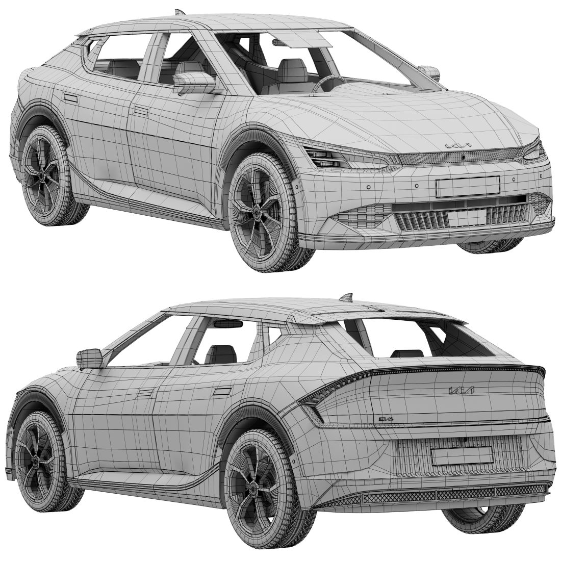Kia EV6 AIR 2022 - 3D Model for VRay