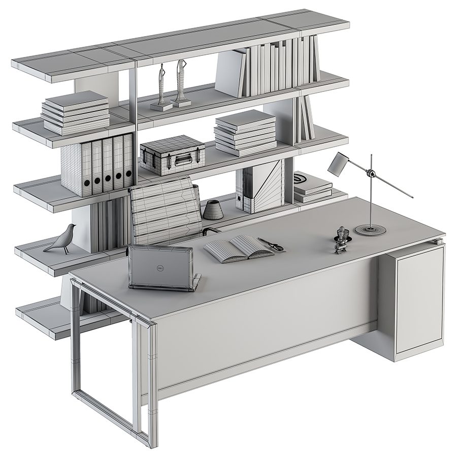 Office Furniture - Manager Set 22 3D Model for VRay, Corona | CGMood