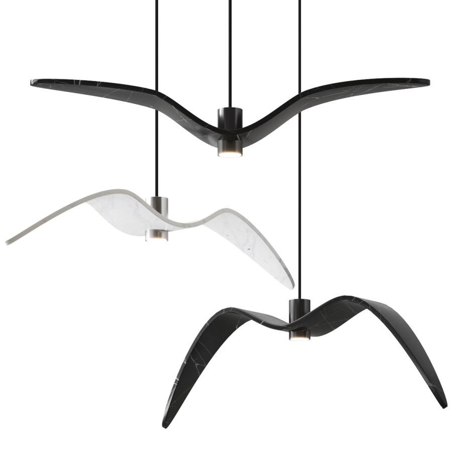 Night Birds By Brokis Pendant Light - 3D Model for VRay, Corona