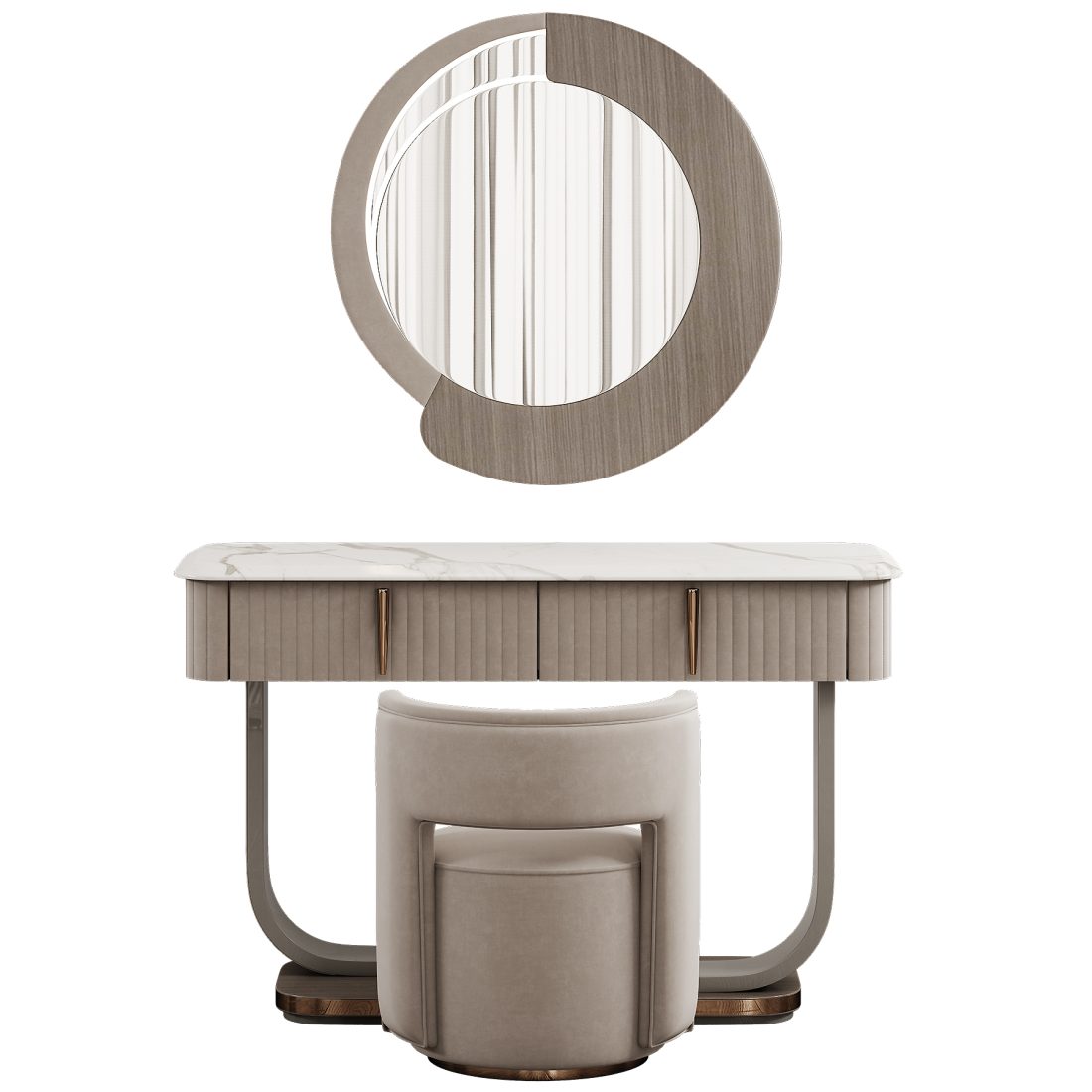 Saber Jewels Crystal Narrow Dressing Table - 3D Model for VRay