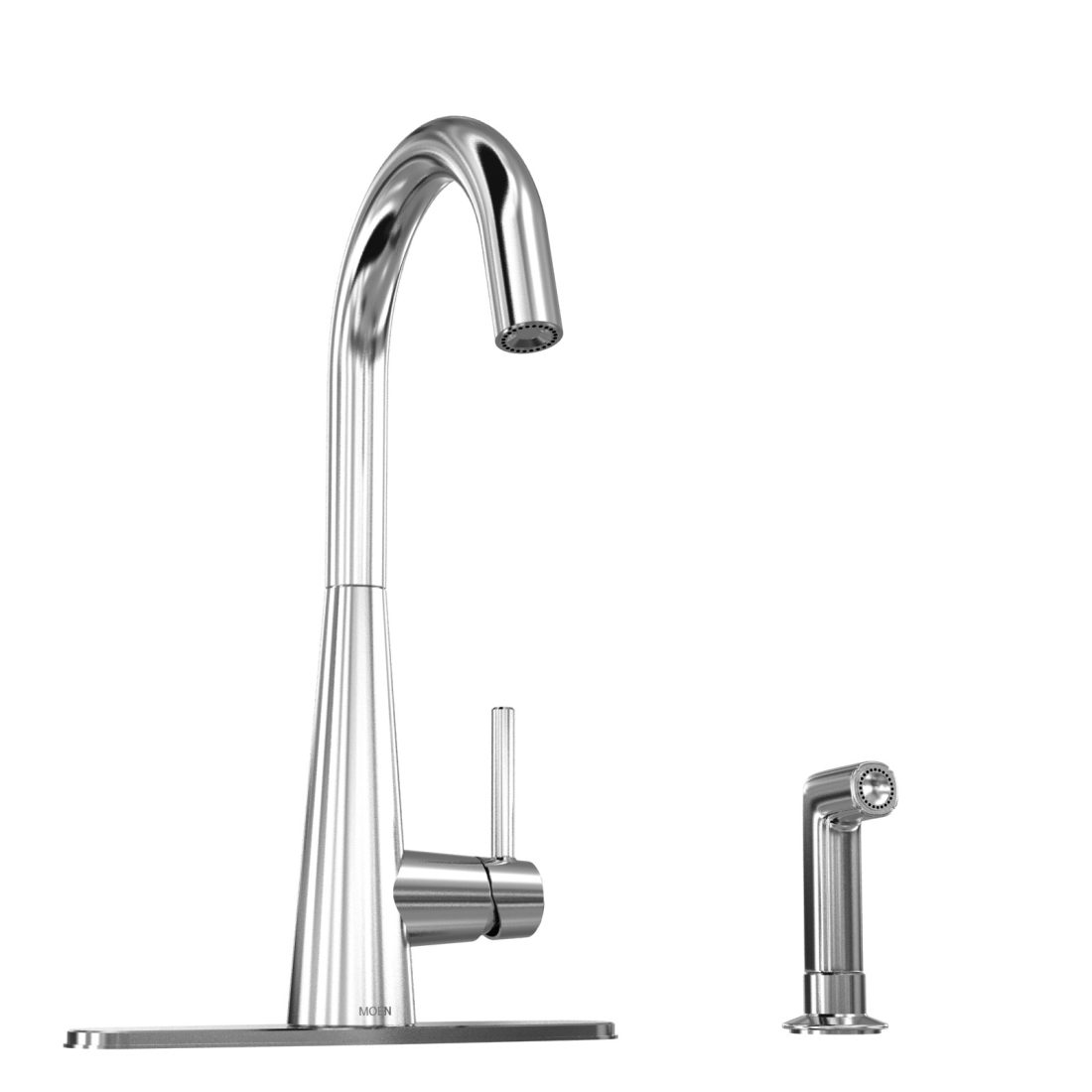 Moen Sleek Chrome One Handle Kitchen Faucet 3D Model for VRay | CGMood