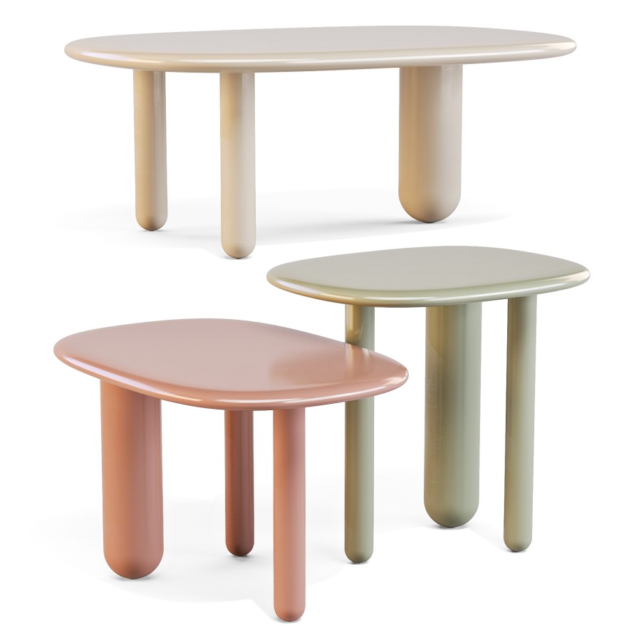Driade: Tottori - Coffee And Side Tables - 3D Model for Corona