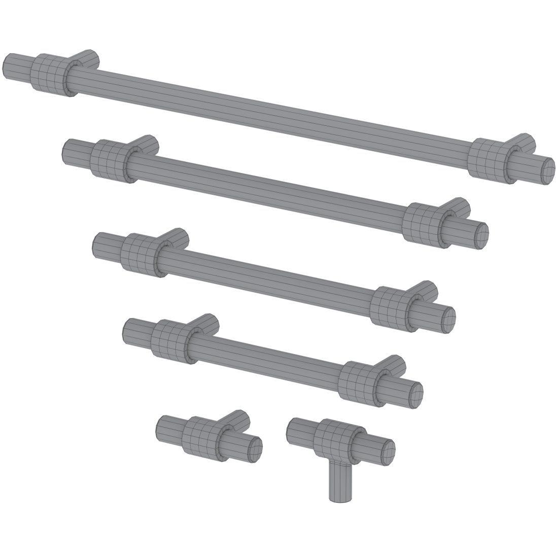 Handles Kristal Acrylic & Brass By Meraki - 3D Model for VRay, Corona