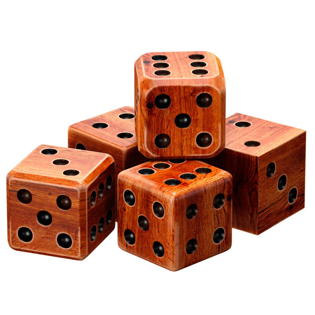 Dice Cubes Made Of Wood - 3D Model for FStorm, VRay, Corona
