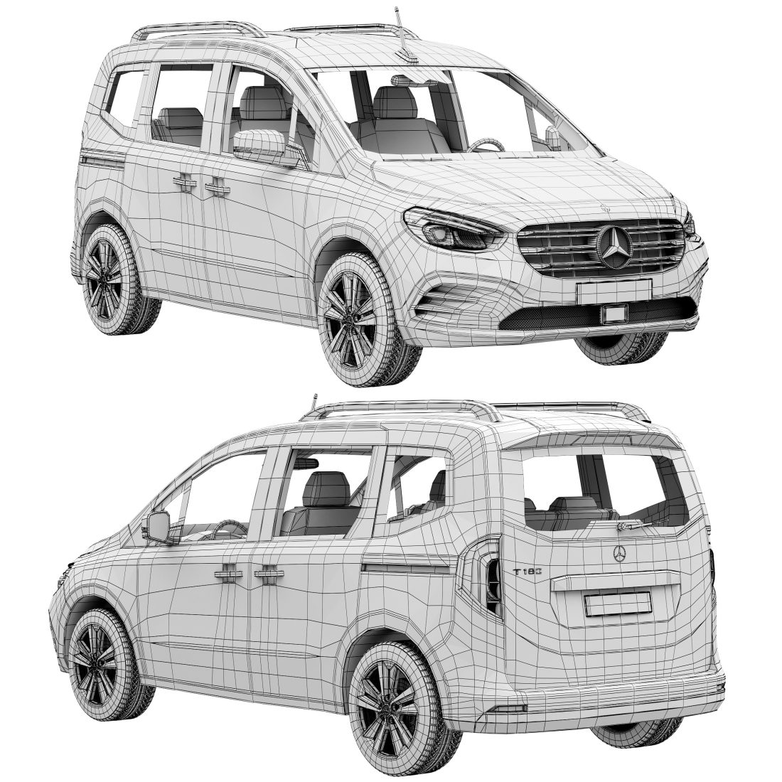 Mercedes-Benz T-Class 3D Model for Corona | CGMood