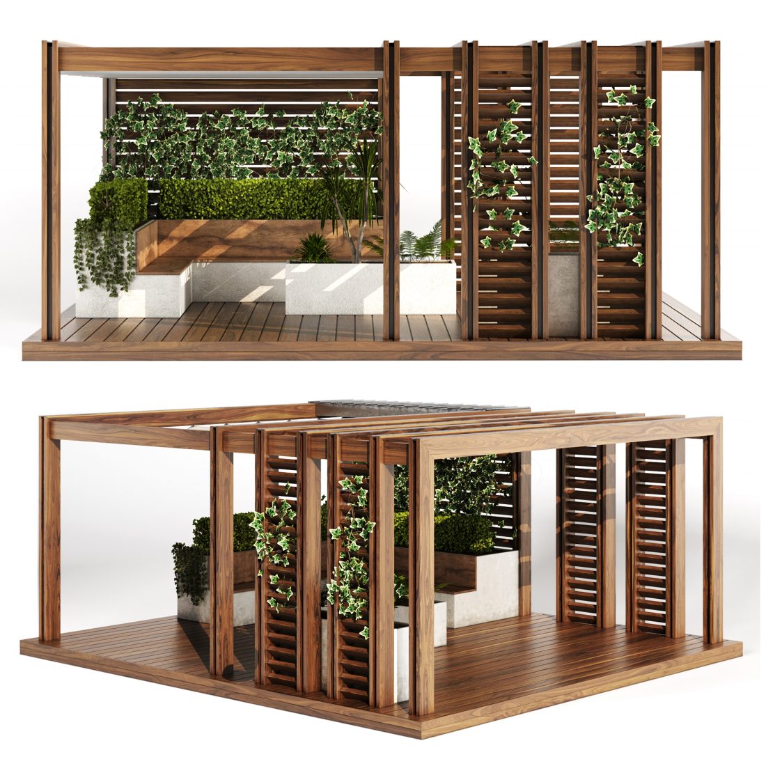 Pergola _ Outdoor Living Space 3 3D Model for VRay, Corona | CGMood