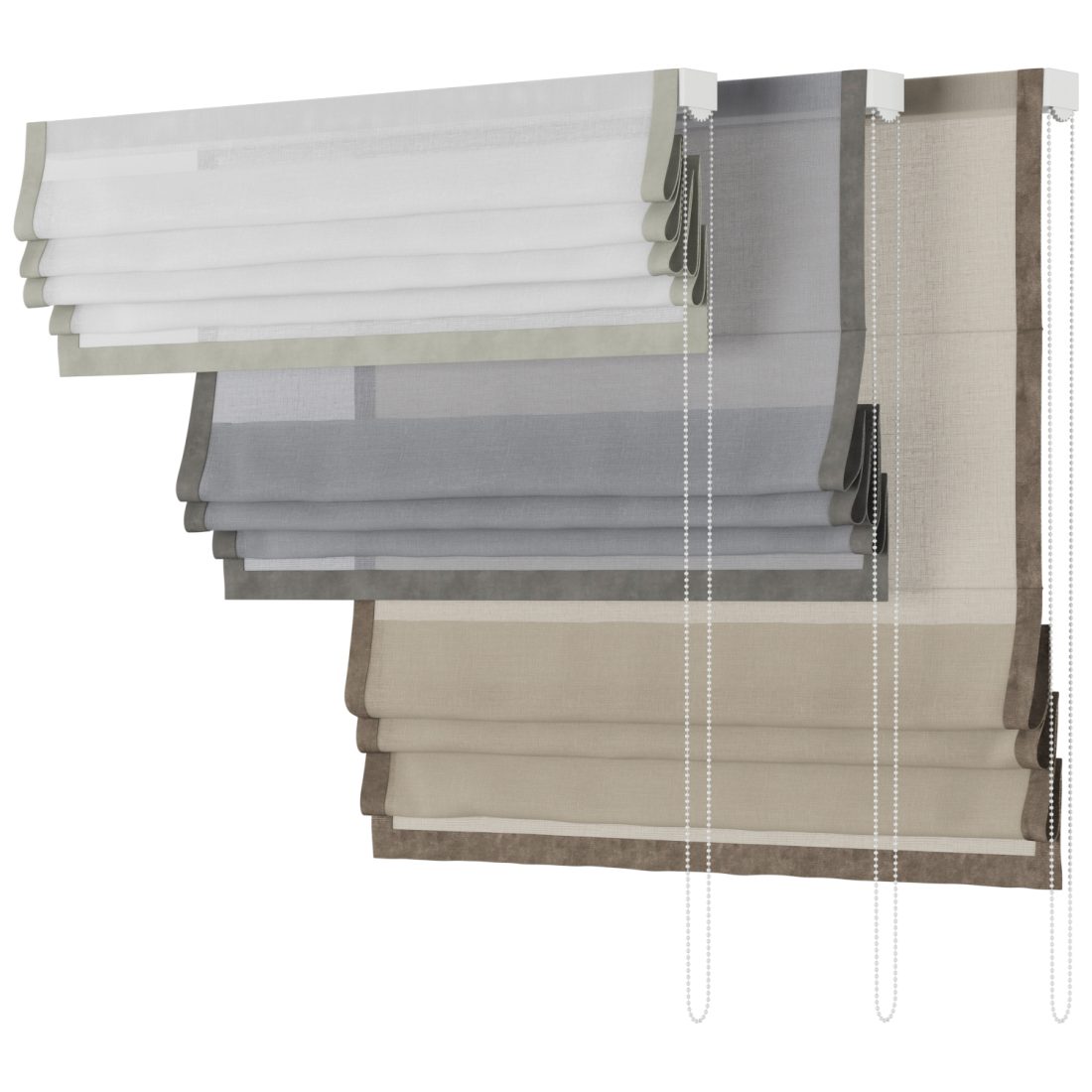 Roman Curtains 187 | Sheer Fabric | Matte Velvet 3D Model for VRay ...