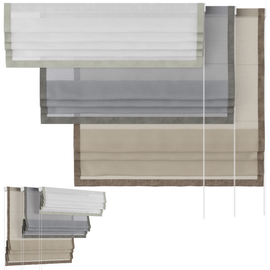 Roman Curtains 187 | Sheer Fabric | Matte Velvet 3D Model for VRay ...