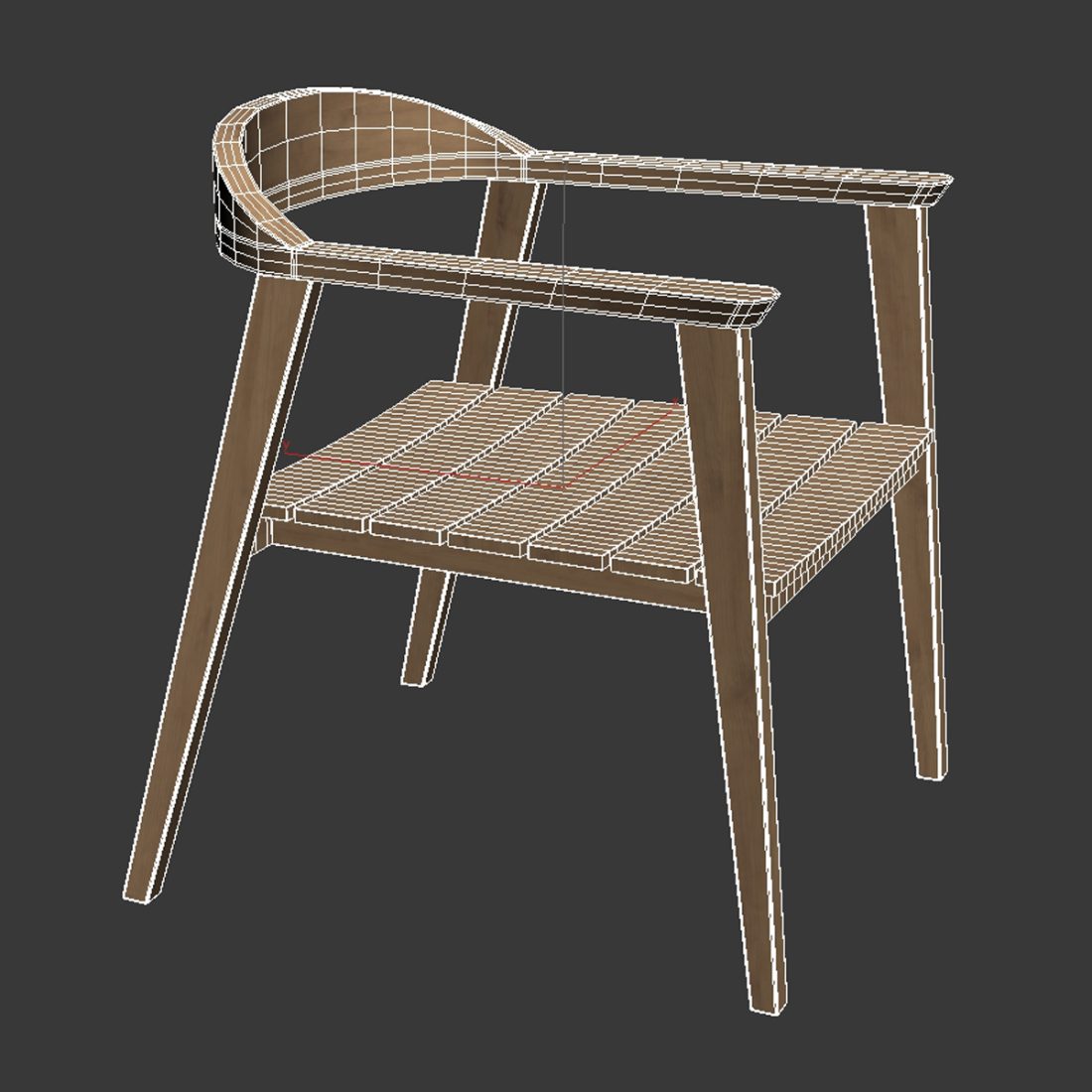 Custom Made Terrace Wood Chair 3D Model for VRay | CGMood