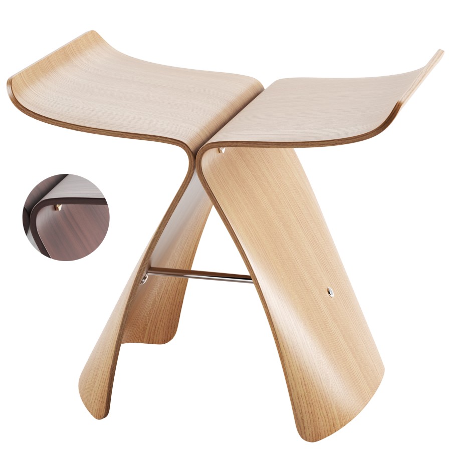 Butterfly Stool By Vitra - 3D Model for VRay, Corona