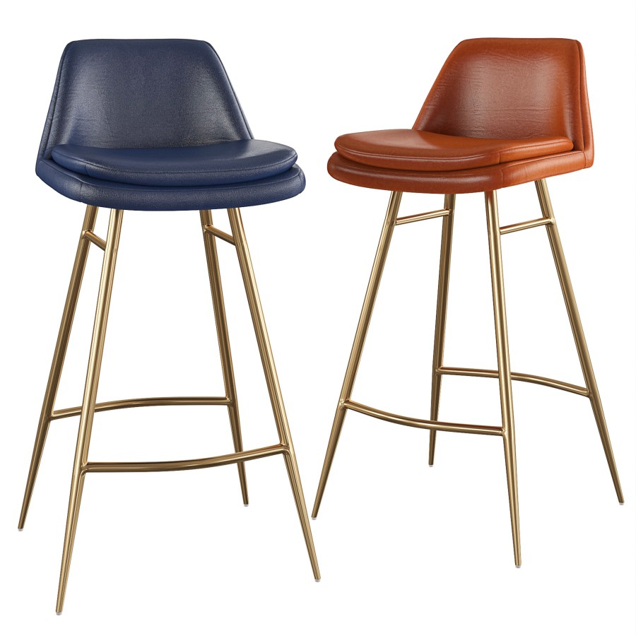 Finley Leather Counter Stool 3D Model for VRay, Corona | CGMood