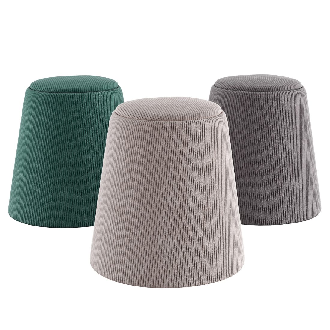 Pouf Round - 3D Model for VRay, Corona