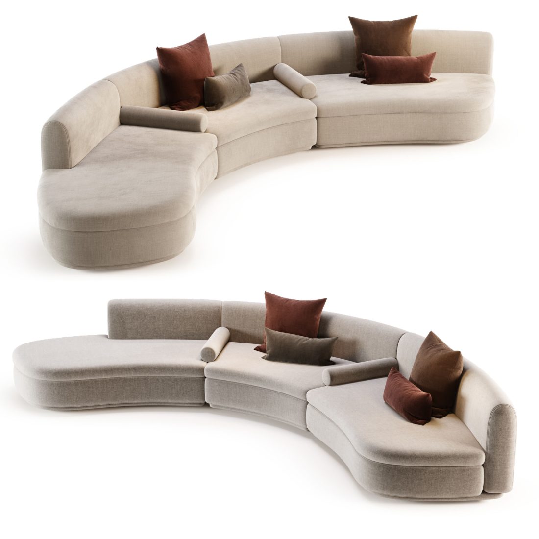 Baxter Piaf Sofa 3D Model for VRay, Corona | CGMood