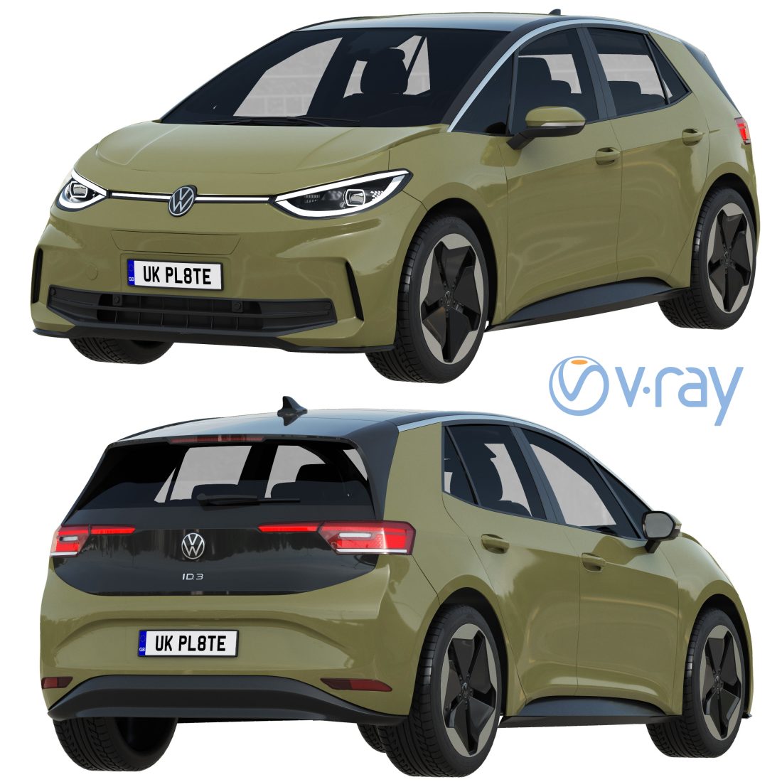 Volkswagen ID3 2024 3D Model for VRay | CGMood