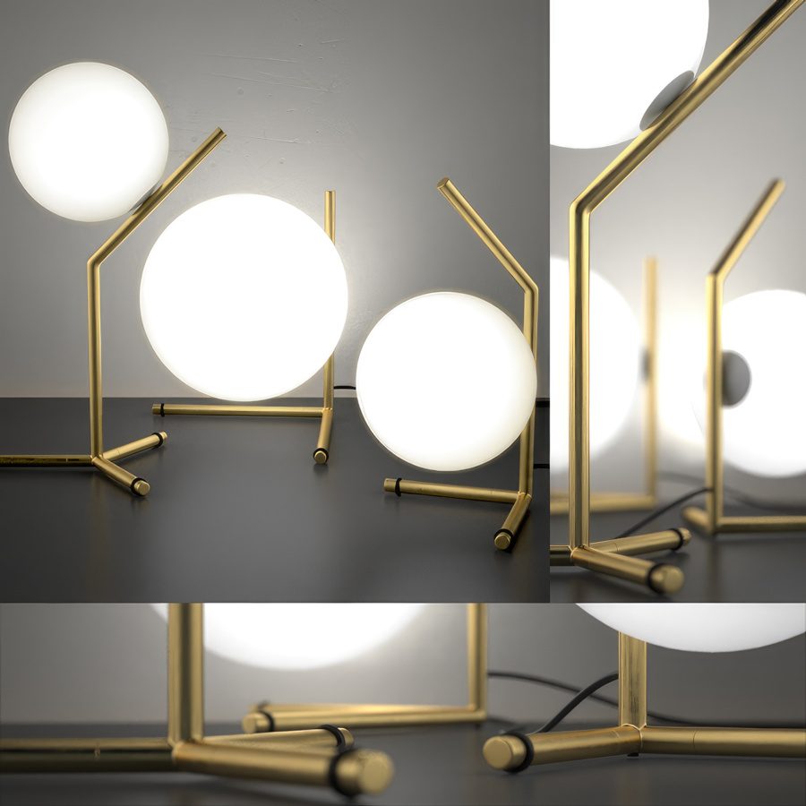Ic Light Table Lamp By Flos - 3D Model for VRay, Corona