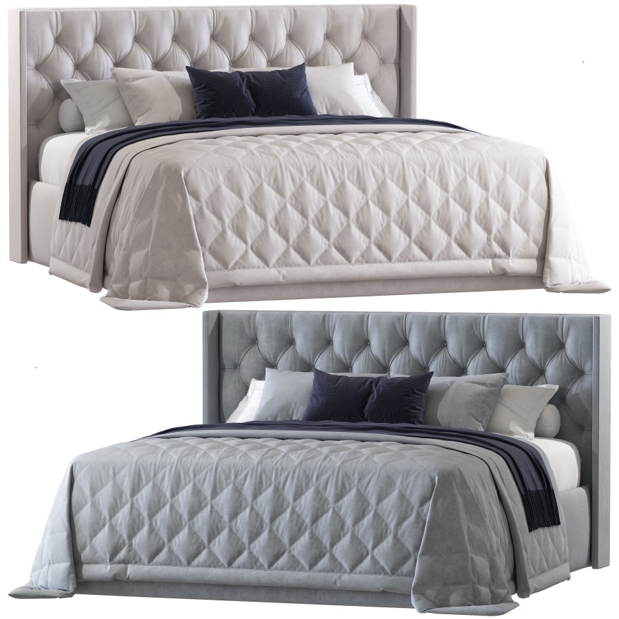 Double Bed 148 - 3D Model for VRay, Corona