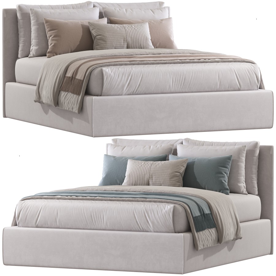 Double Bed Slim 149. - 3D Model for VRay, Corona