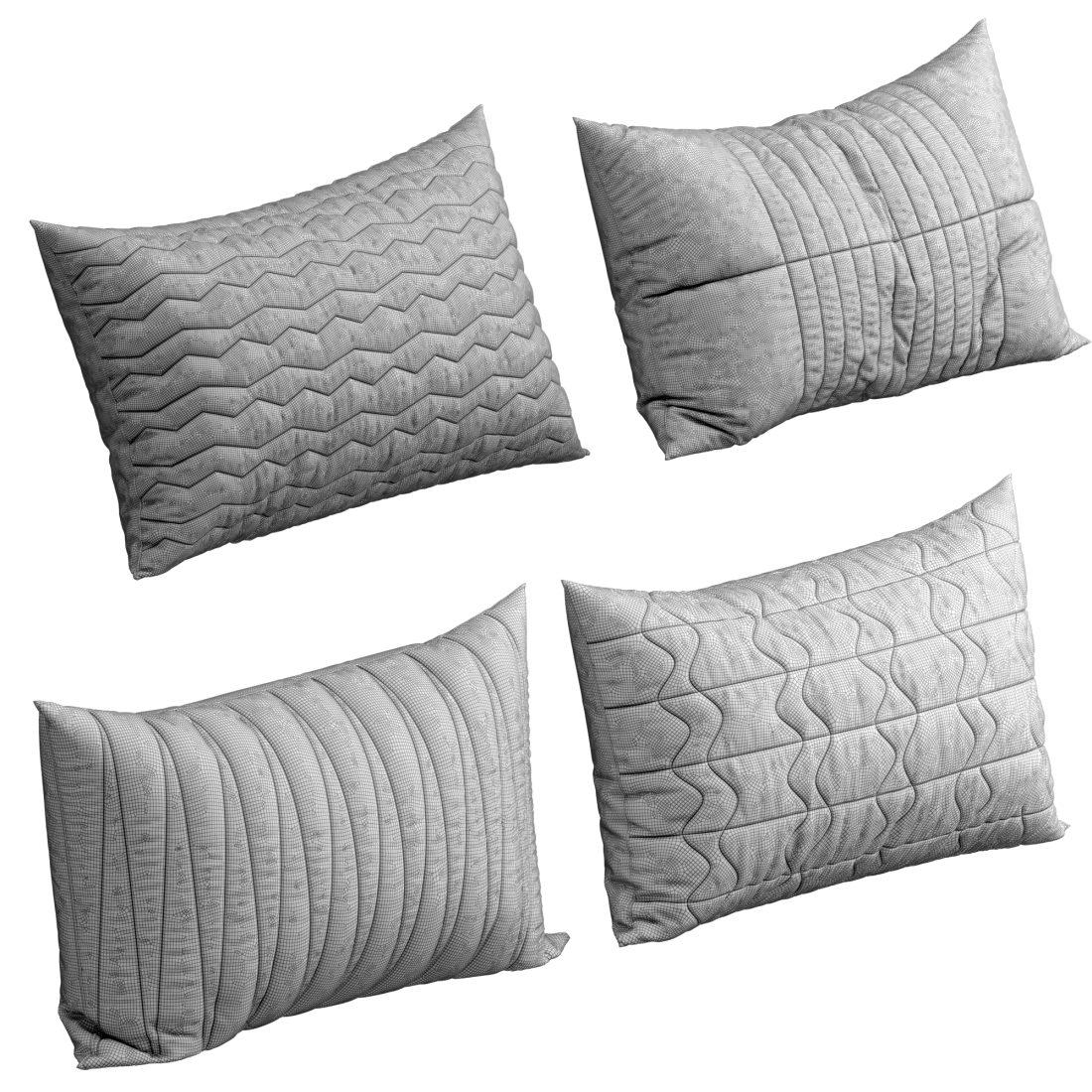 Pillow 5 With 4 Options - 3D Model for VRay