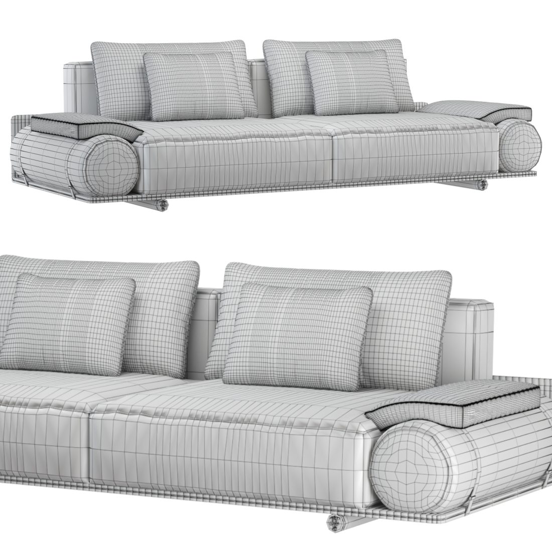 Visionnaire Donovan Roll Sofa - 3D Model for Corona