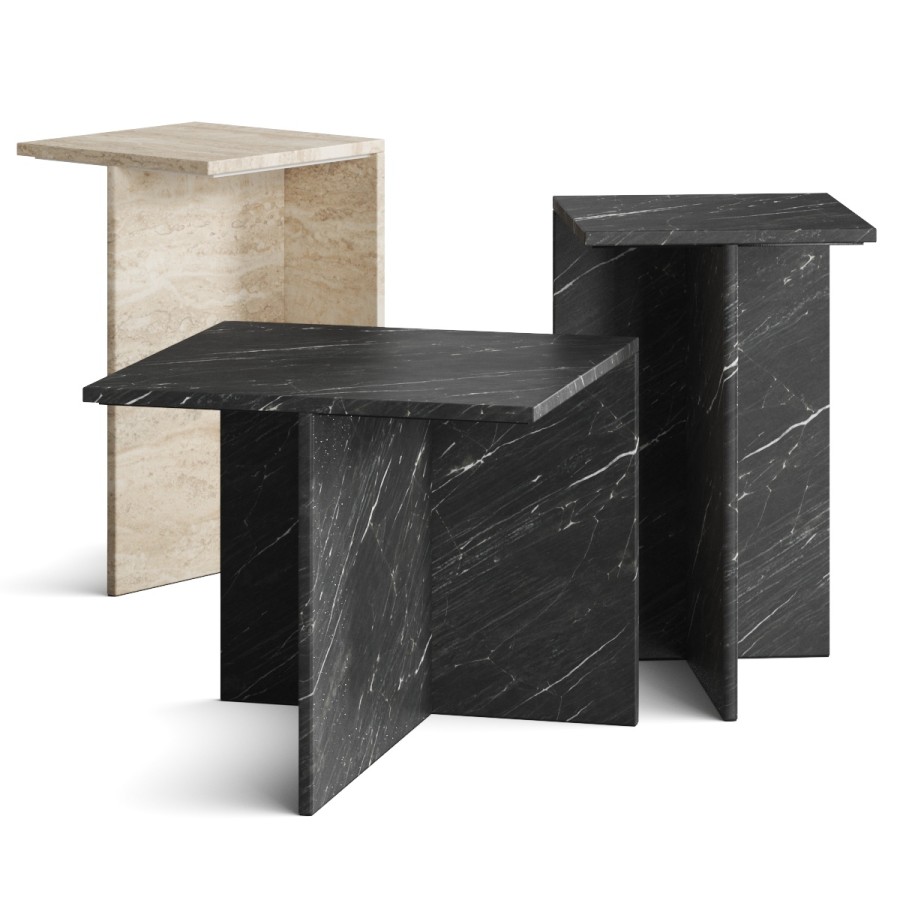 Cb2 Exclusive T Marble Side Tables - 3D Model for VRay, Corona