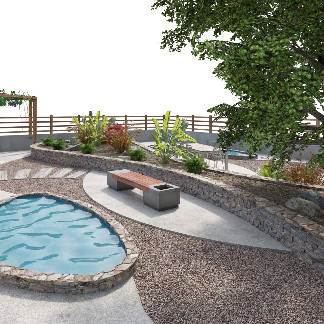 Classic Garden Landscape 3d Model - 3D Model for VRay