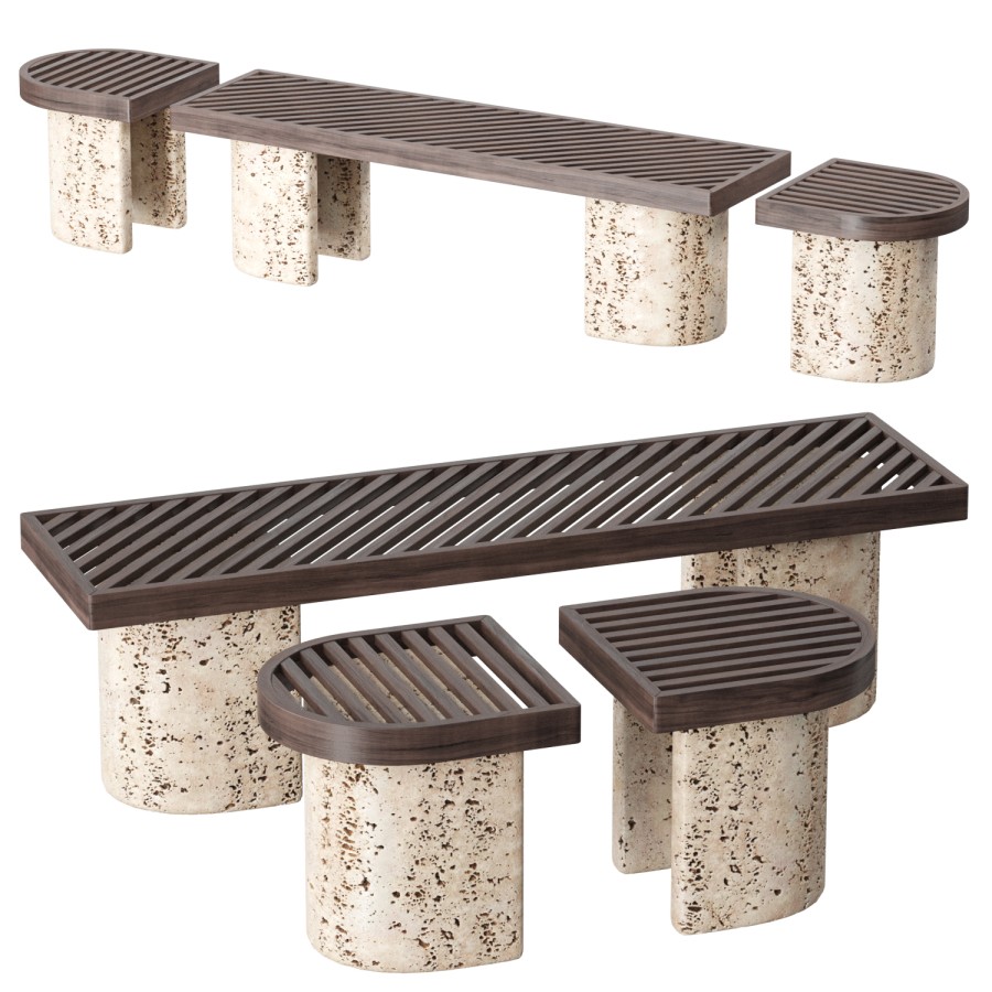 Bench Tracks Collection Particulière 3D Model for Corona | CGMood