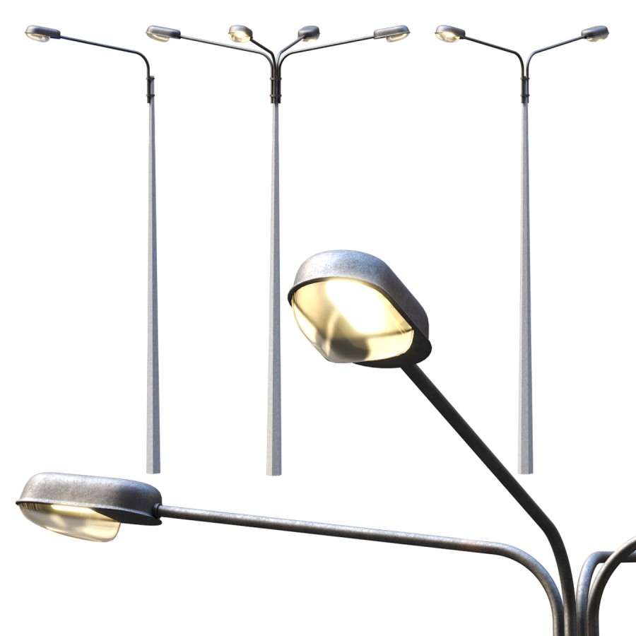 Collection Road Street Lights - 3D Model for VRay, Corona